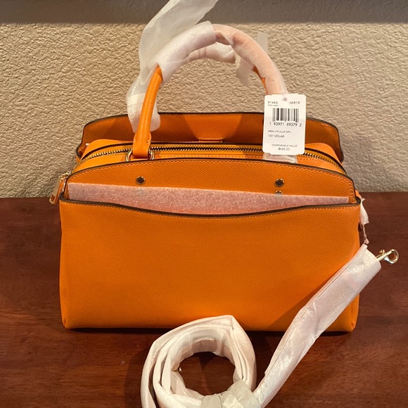Coach | Bags | Coach New With Tags Orange Handbag Comes With Strap To ...